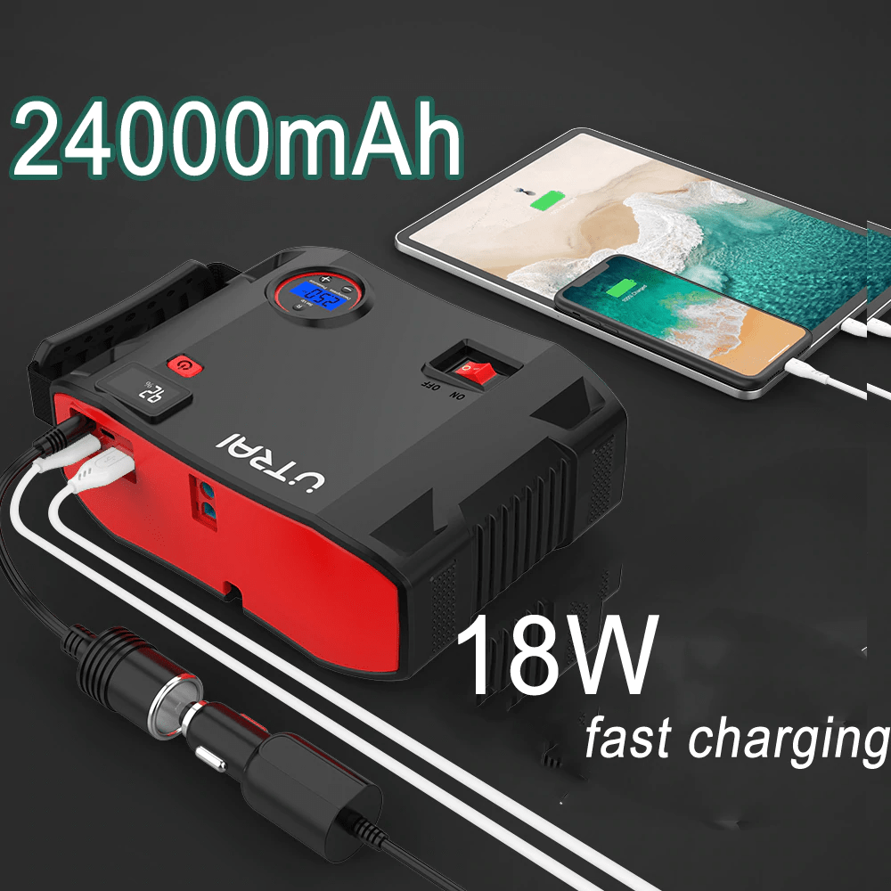 4 in 1 Jump Starter - Portable Car Battery Booster