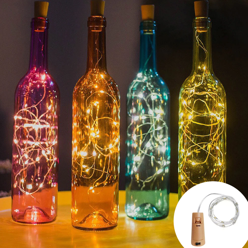 10 PCS Wine Bottle Lights with Cork | 20 LED Battery Cork