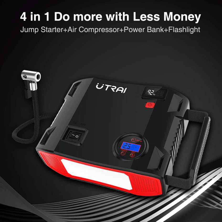 4 in 1 Jump Starter - Portable Car Battery Booster